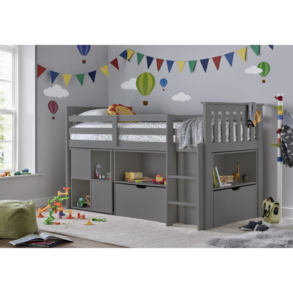 Bedmaster Milo Single (3') 2 Drawer Mate's & Captain's Mid Sleeper Loft Bed Bed and Mattress ...